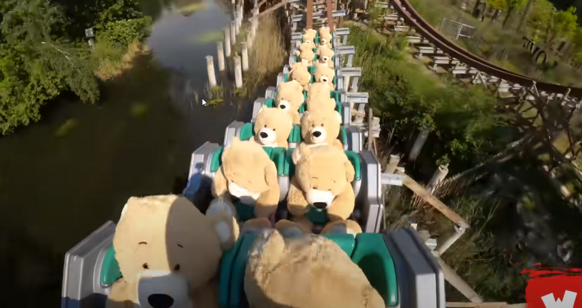 Here Are 22 Life-Sized Teddy Bears Riding a Rollercoaster Because Why Not